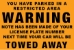 Warning Tow Away Stickers