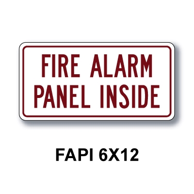 Fire Alarm Panel Inside 6"x12" - Aluminum sign